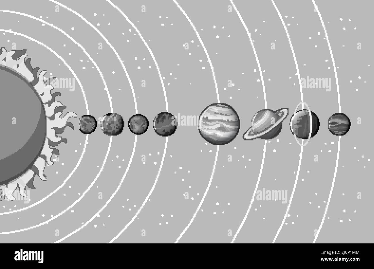 Black white solar system Stock Vector Images - Alamy