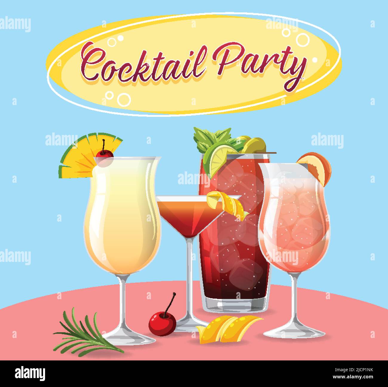 A cocktail party with comic background illustration Stock Vector Image ...