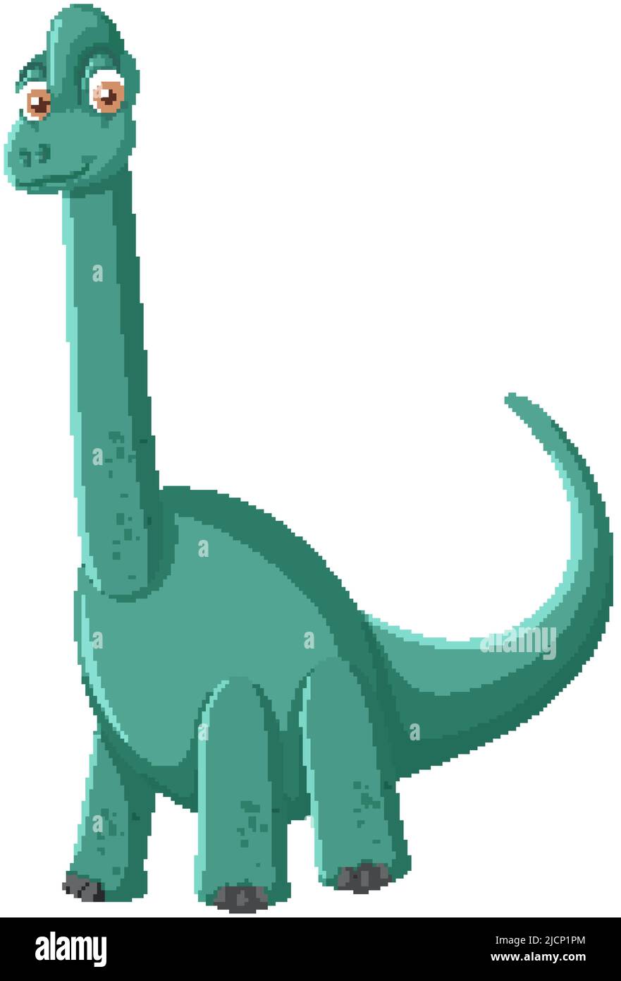 Cute Brachiosaurus Dinosaur Cartoon illustration Stock Vector Image ...