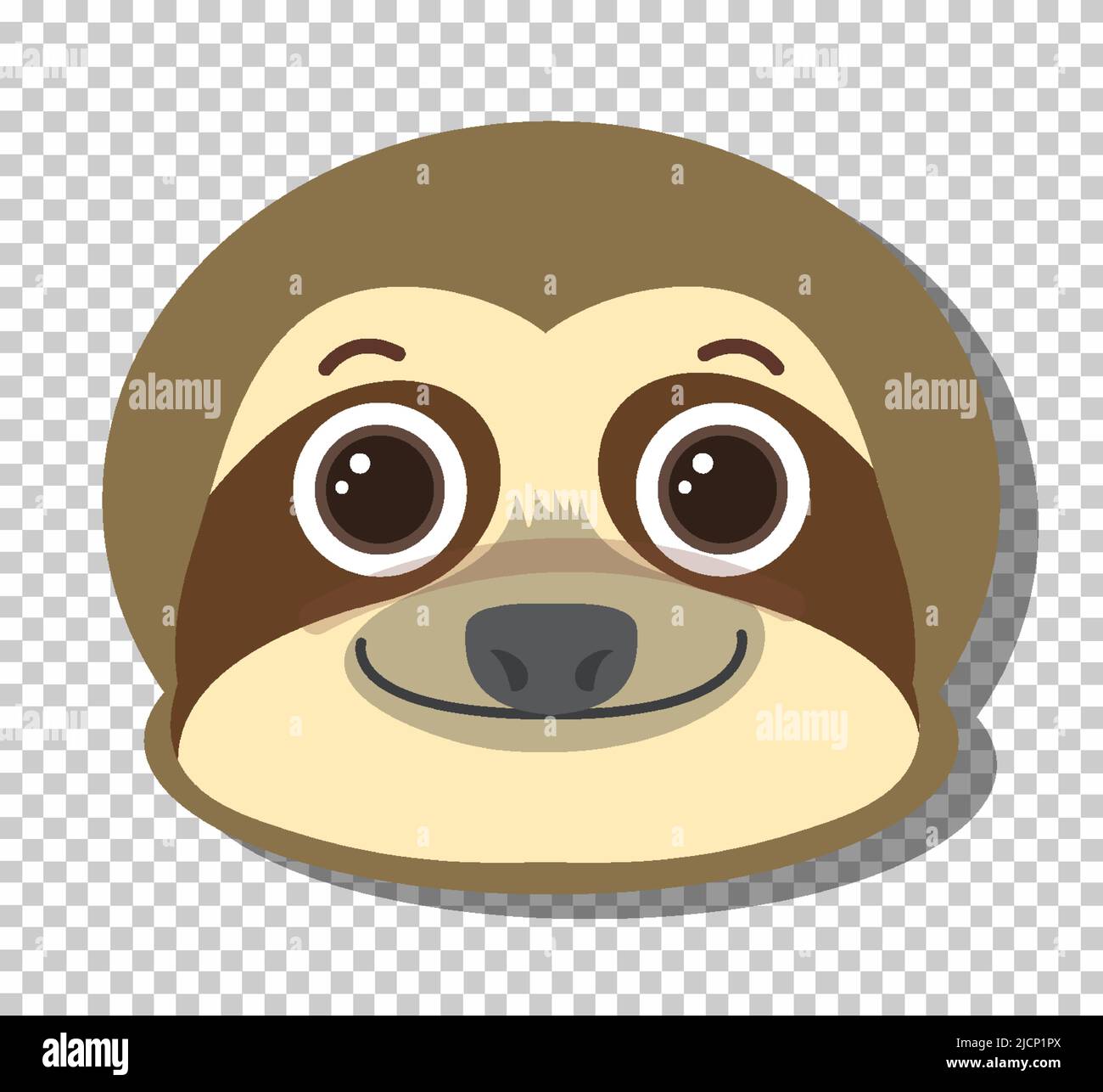 Cute sloth head in flat cartoon style illustration Stock Vector Image ...