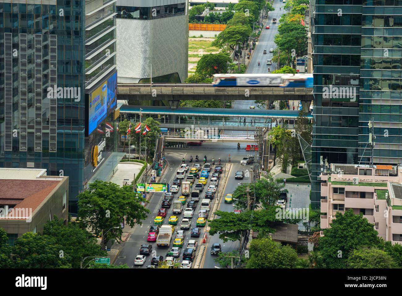 Bangkok, Thailand - April 24 ,2022 : traffic in Witthayu road and sky ...