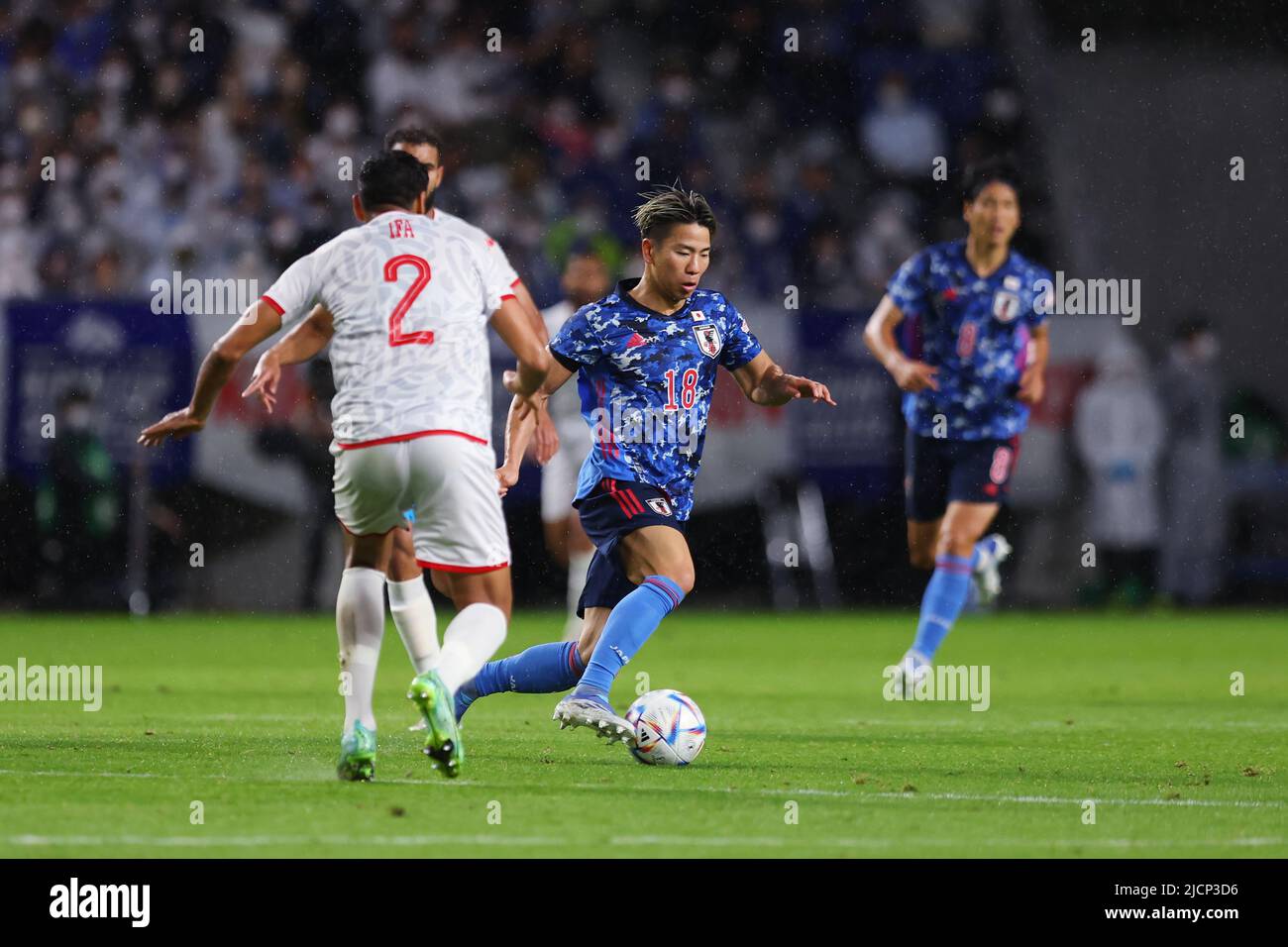 Osaka, Japan. 14th June, 2022. Takuma Asano (JPN) Football/ Soccer : KIRIN Cup Soccer 2022 ...