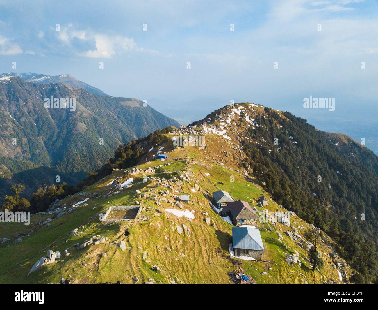 Camping on Triund Hill, Dauladhar Range, Himachal Pradesh, India Stock ...