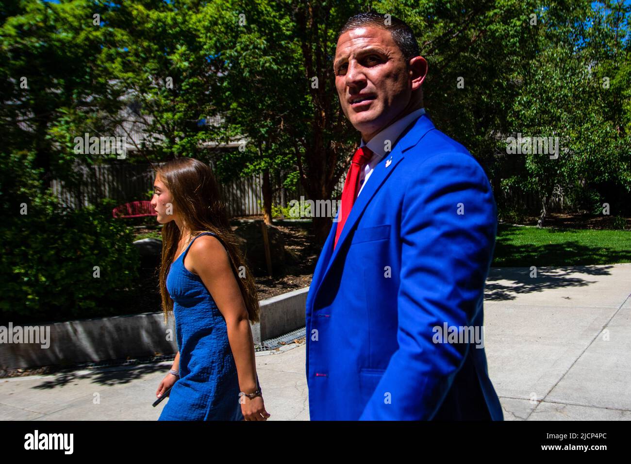 Gubernatorial candidate Joey Gilbert arrives to cast his vote in person ...