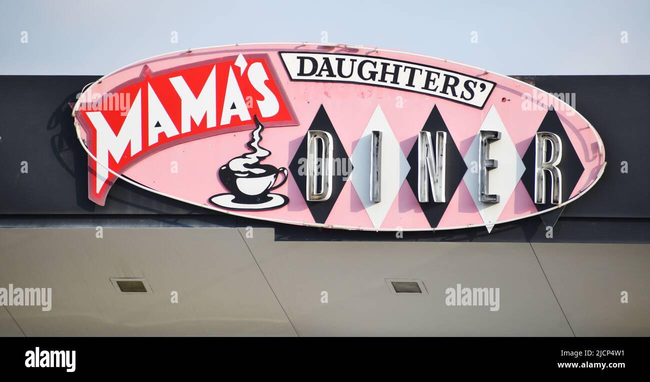 Close up of a Mama's Daughters' Diner sign Stock Photo - Alamy