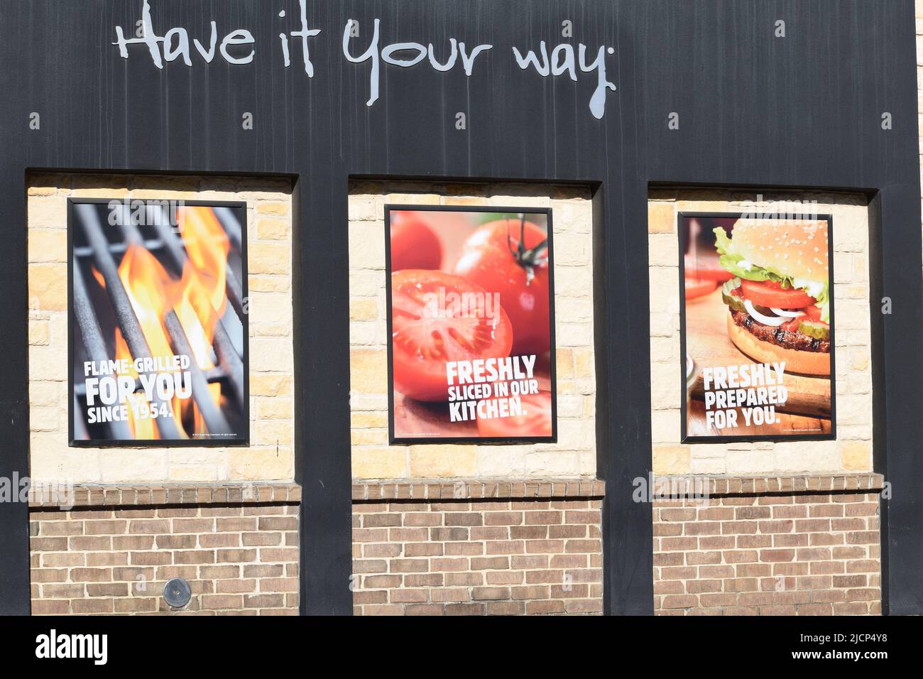 Have it Your Way sign on the exterior of a Burger King fast food ...