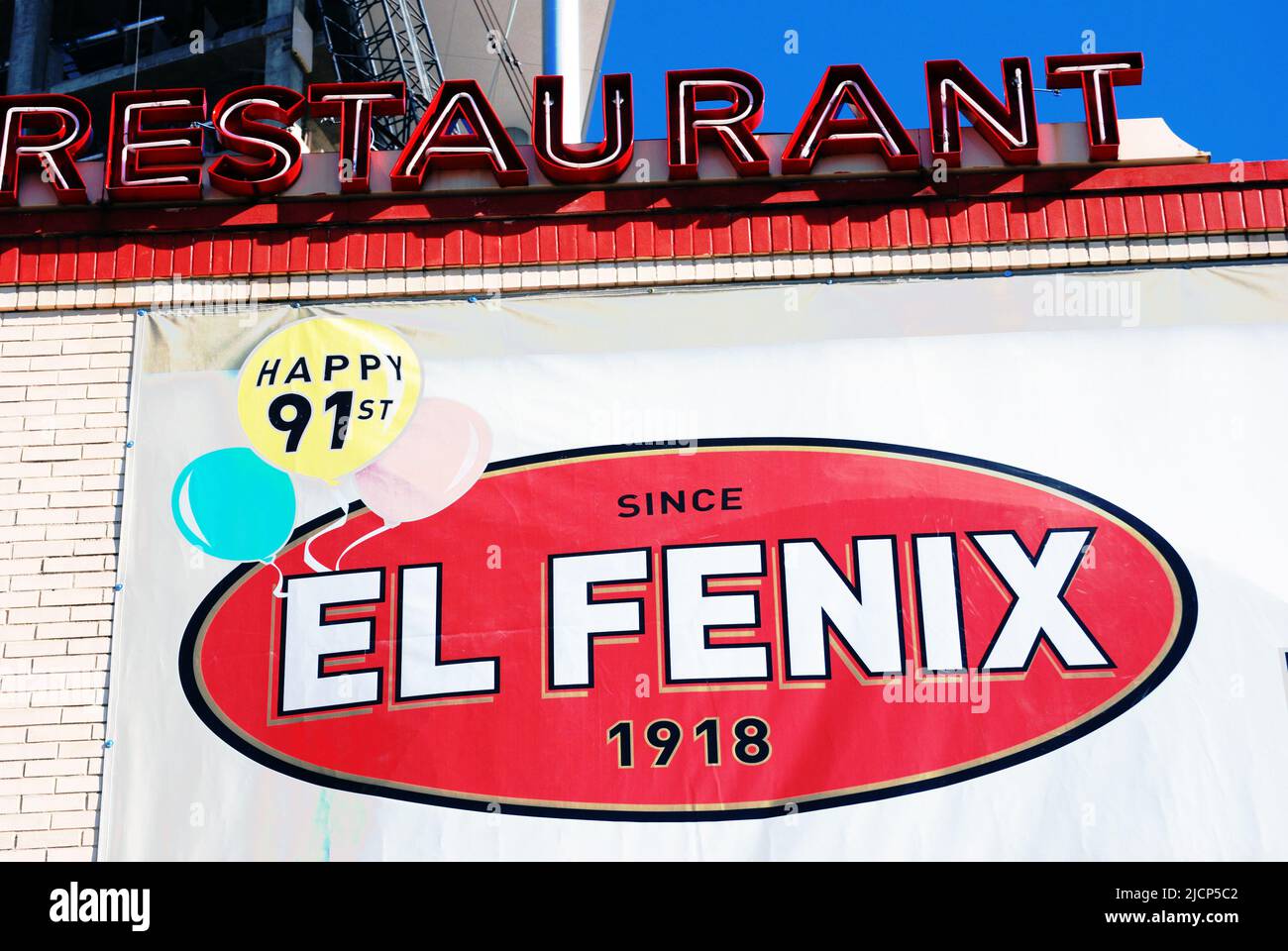 Close up of an El Fenix sign in downtown Dallas Texas Stock Photo - Alamy