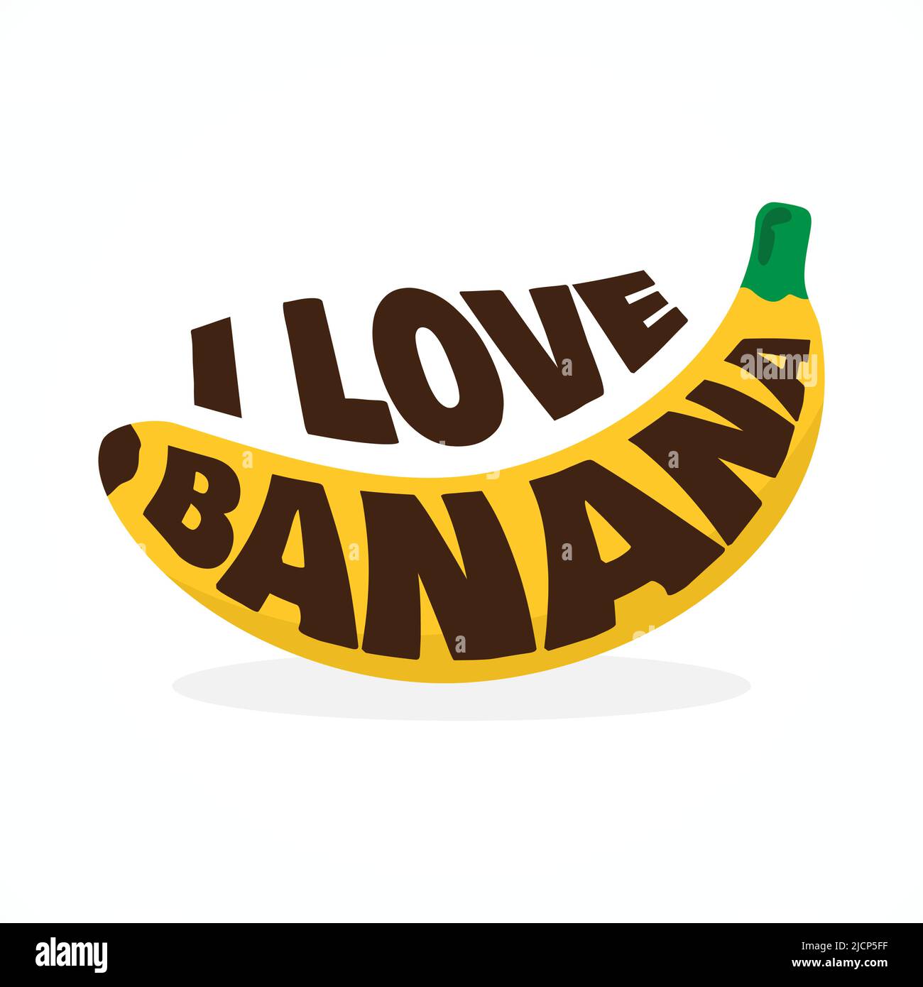 I Love Banana typography letter and abstract banana. Vector ...