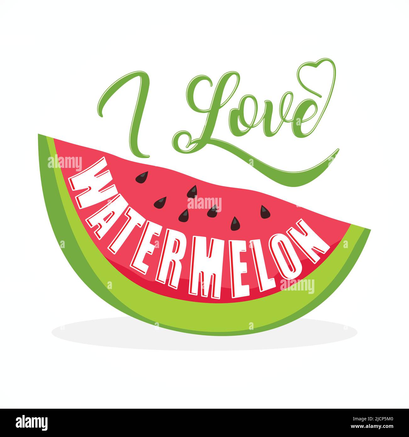 I Love Watermelon typography letter and abstract watermelon. Vector ...
