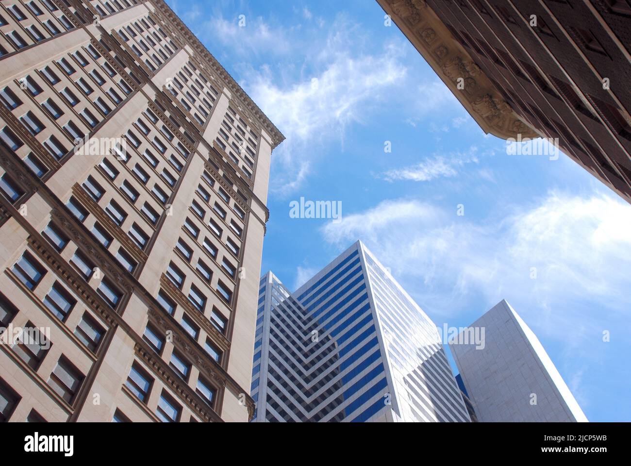 Tall skyscrapers in downtown Dallas, Texas, cement, steel, glass ...