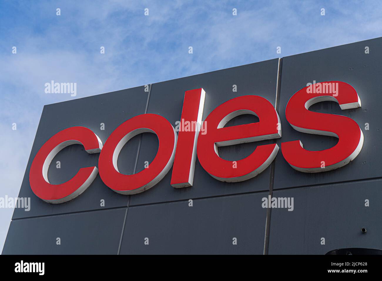 15 June 2022: Coles Supermarket Signage, Adelaide, Australia Stock ...