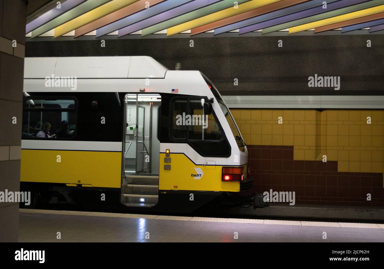 Dallas Area Rapid Transit (DART) train in Dallas Texas Stock Photo - Alamy