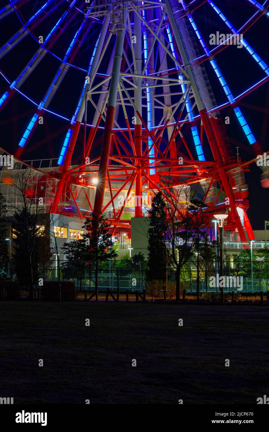 Ferris wheel at night in the amusement park Stock Photo - Alamy