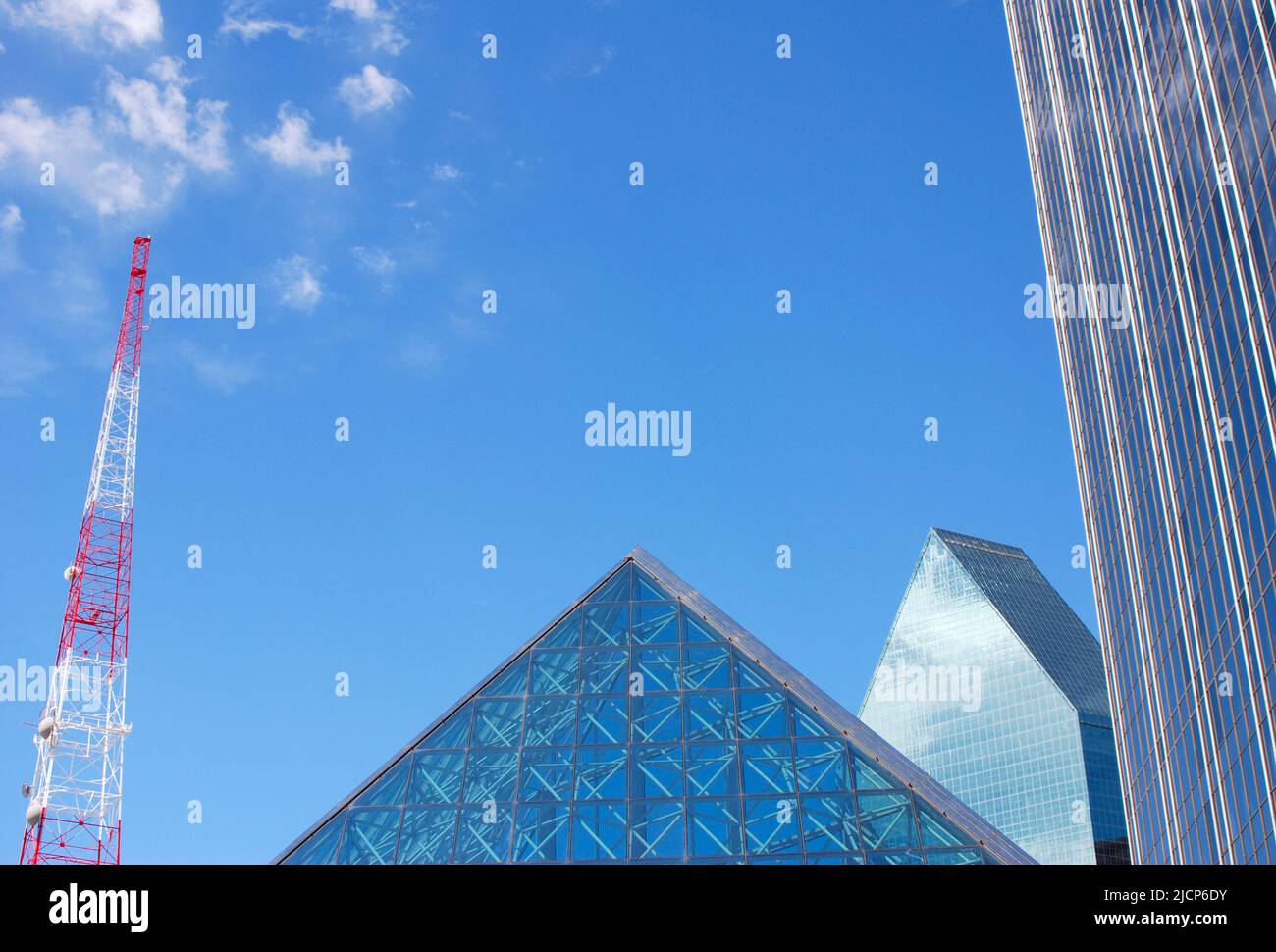 Tall skyscrapers in downtown Dallas, Texas, cement, steel, glass ...