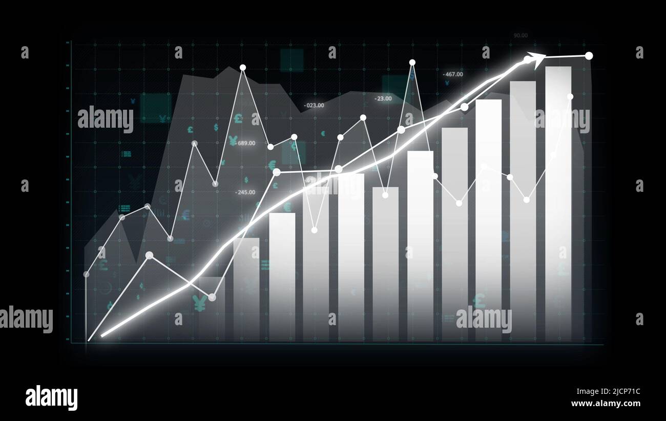 Sales chart graph showing increasing hi-res stock photography and ...