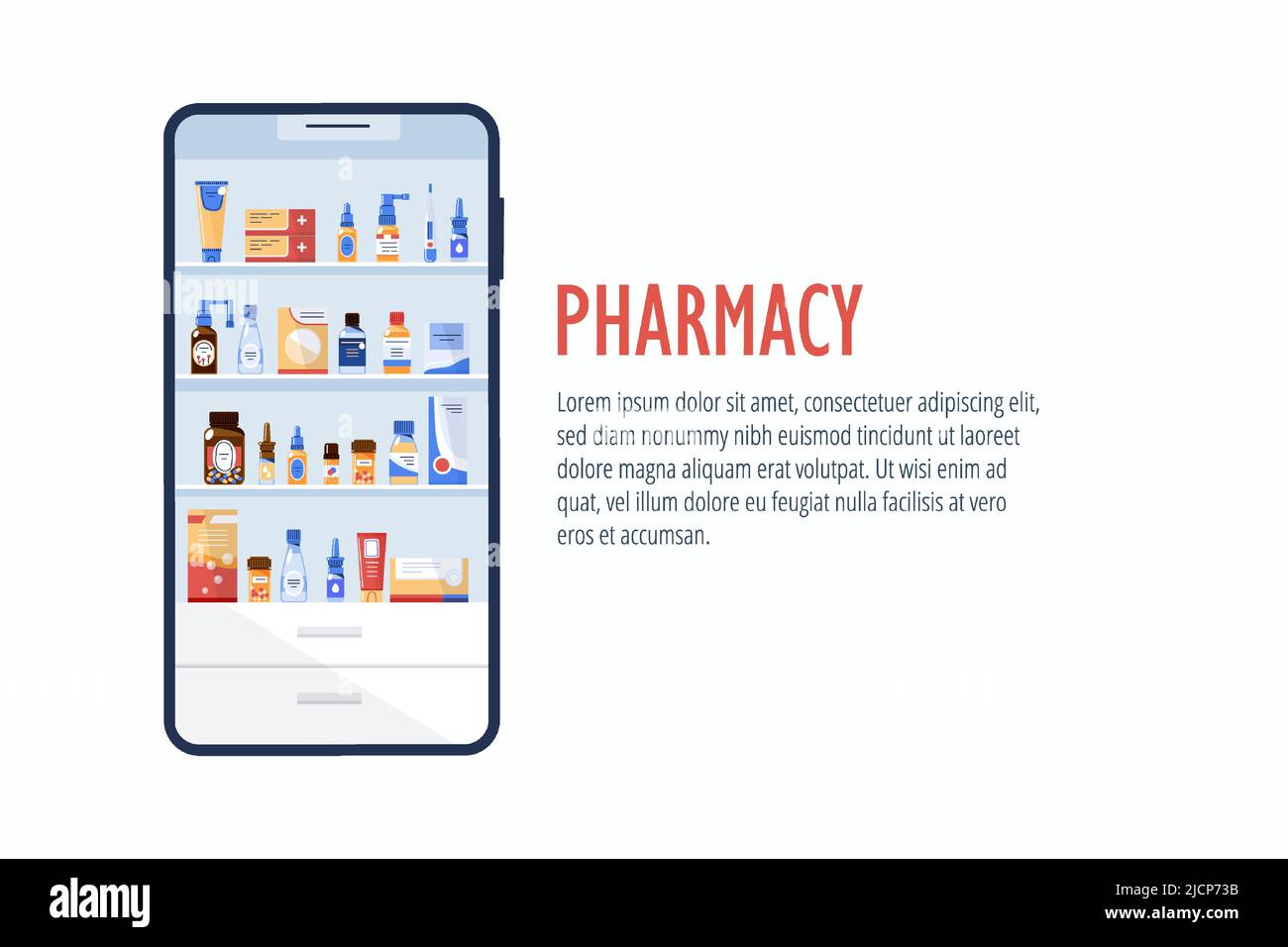 Concept online of pharmacy. Selling pharmaceuticals via mobile ...
