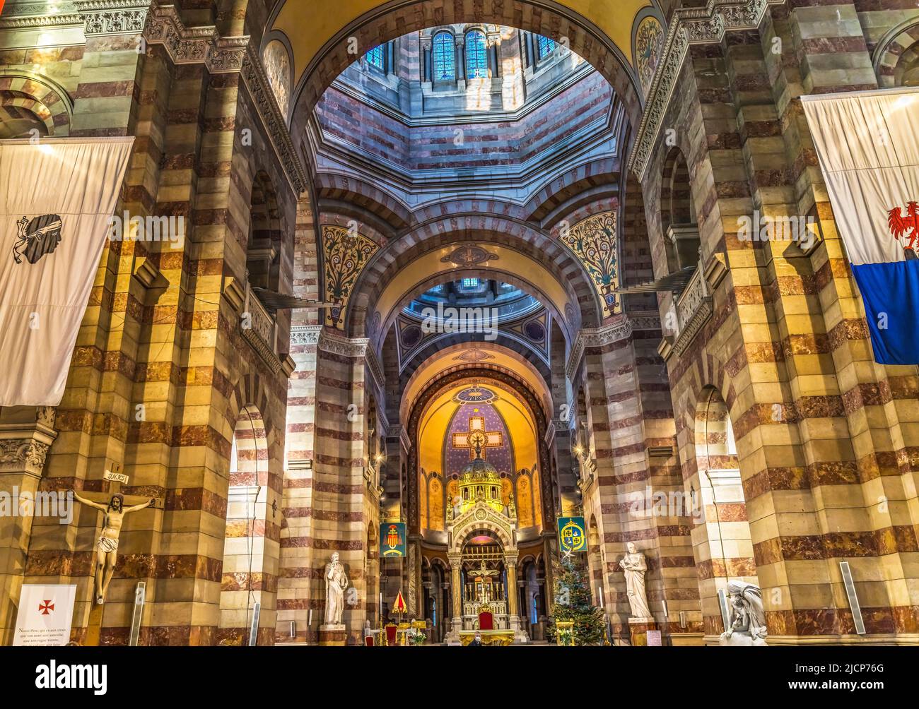 Cathedral Saint Mary Mejor Catholic Church Dome Altar Marseille France ...