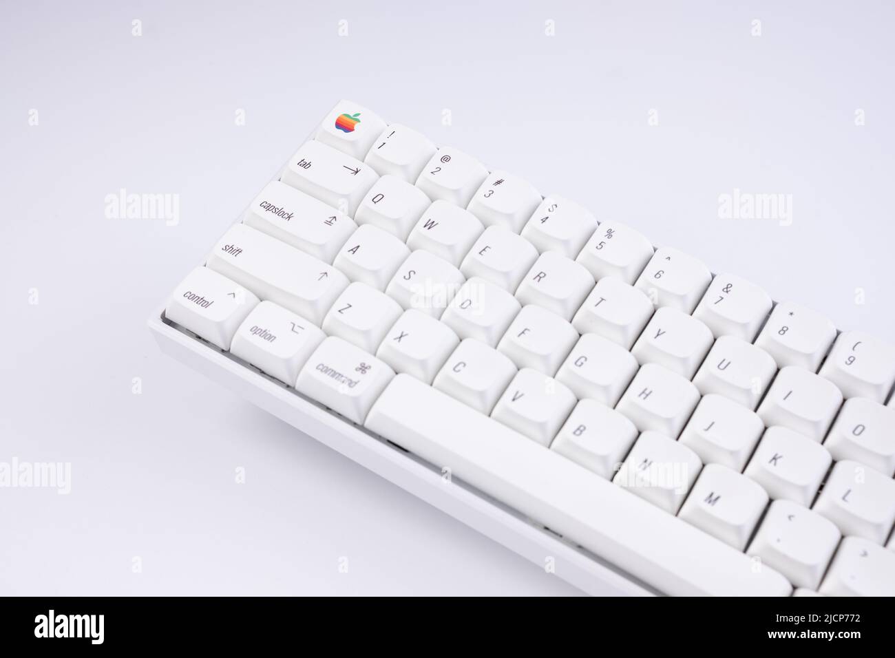 All White Mechanical Keyboard on a White Background Stock Photo - Alamy