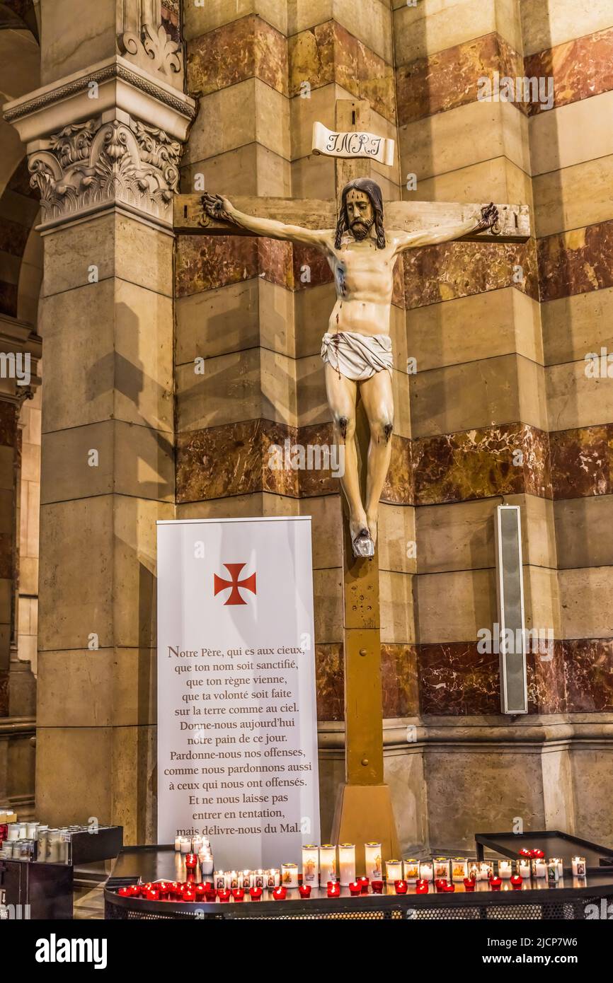 Curcifix Cross Statue Lord's Prayer French Candles Cathedral Saint Mary ...