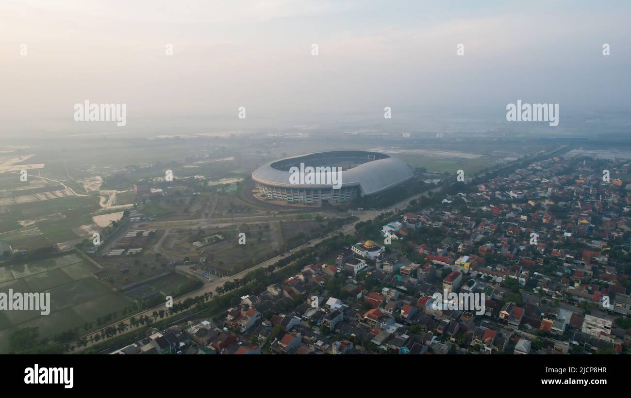 Aerial view of the Beautiful scenery Gelora Bandung Lautan Api (GBLA ...