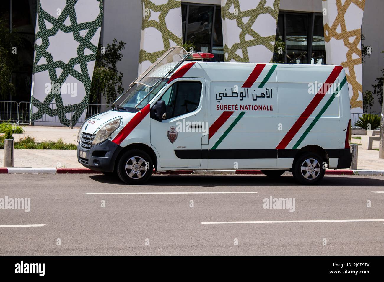 Fez, Morocco - June 14, 2022 Police car patrolling in the streets of ...