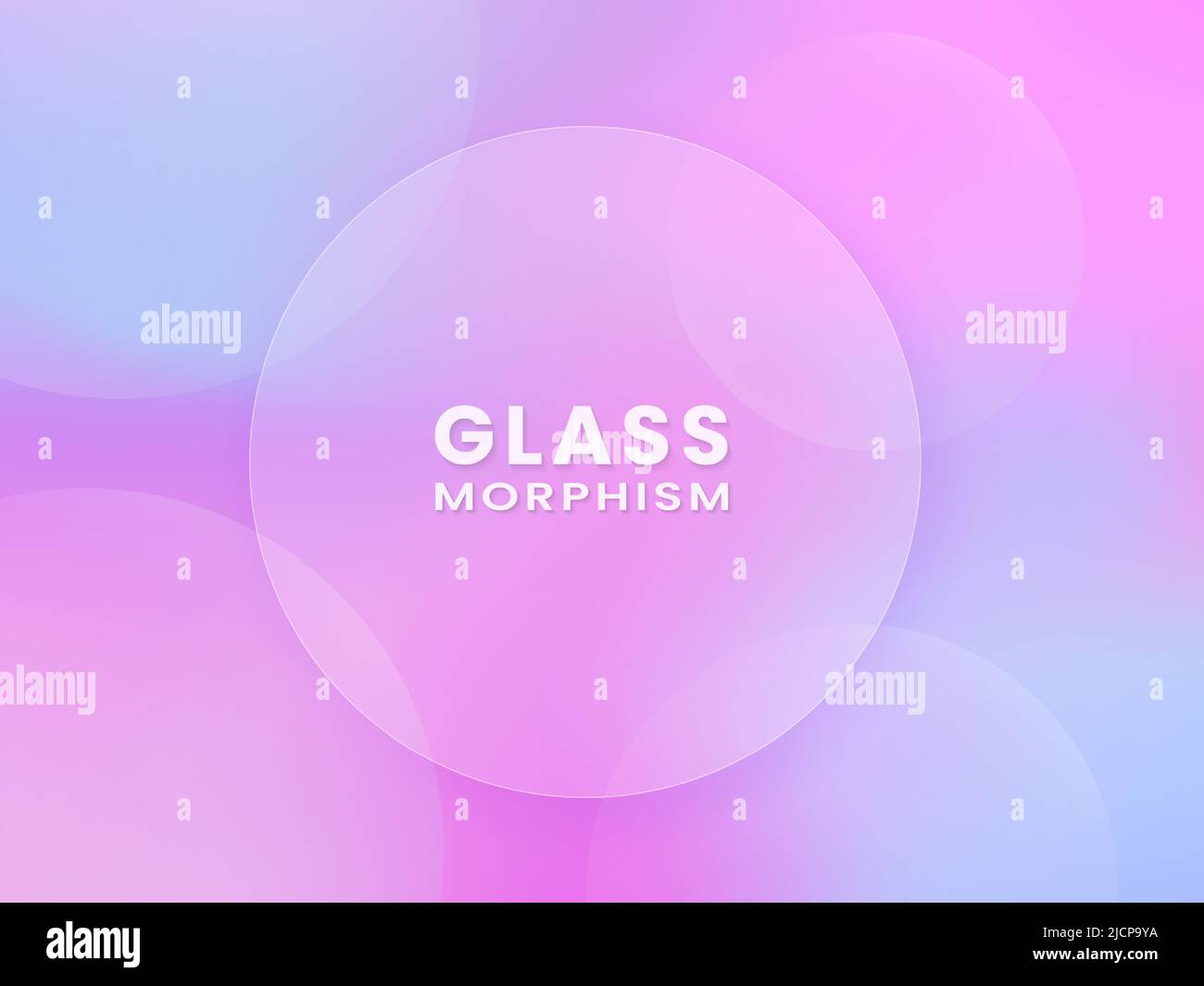 Transparent circle in glass morphism style. Place for your texts ...