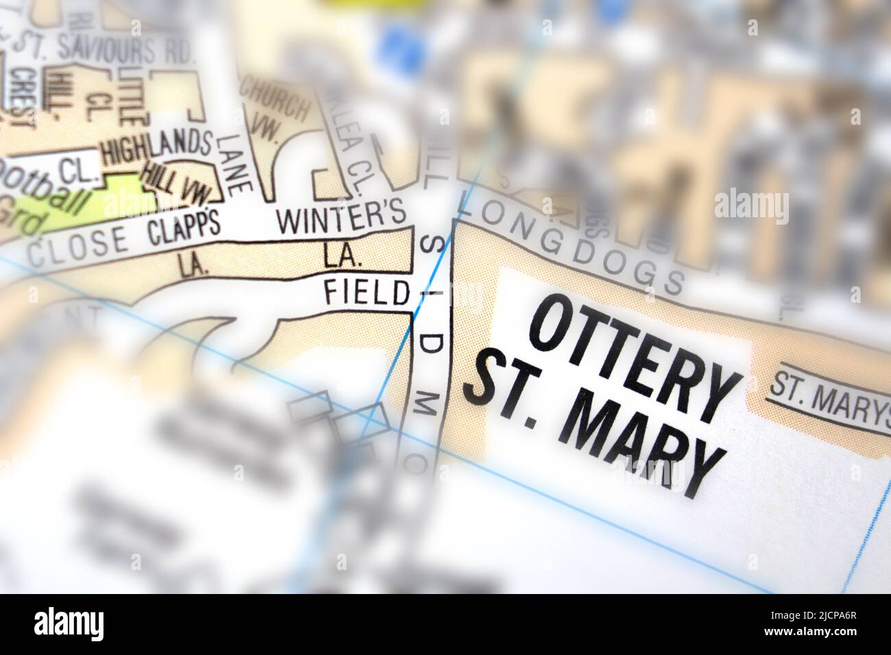 Ottery St. Mary village - Devon, United Kingdom colour atlas map and ...