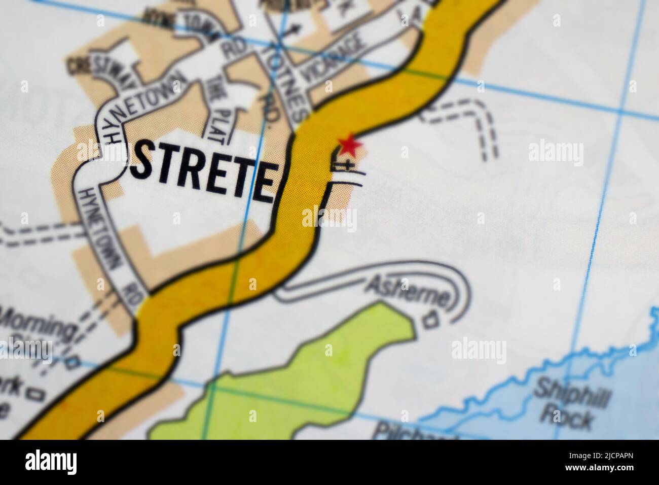 Strete, Devon, United Kingdom colour atlas map Stock Photo - Alamy