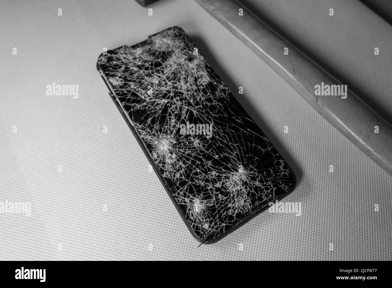 Smashed phone Black and White Stock Photos & Images - Alamy