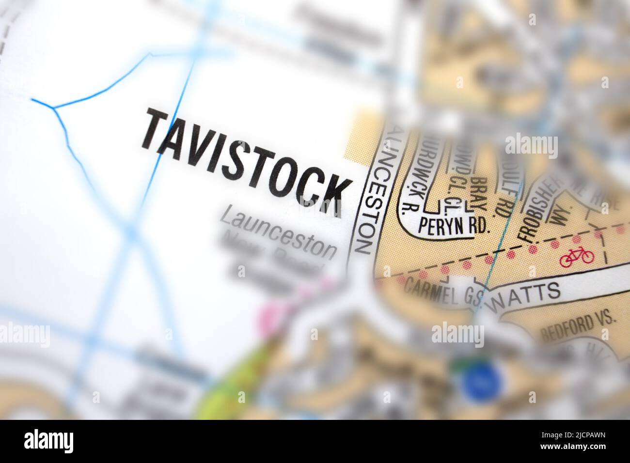 Tavistock village - Devon, United Kingdom colour atlas map town plan ...