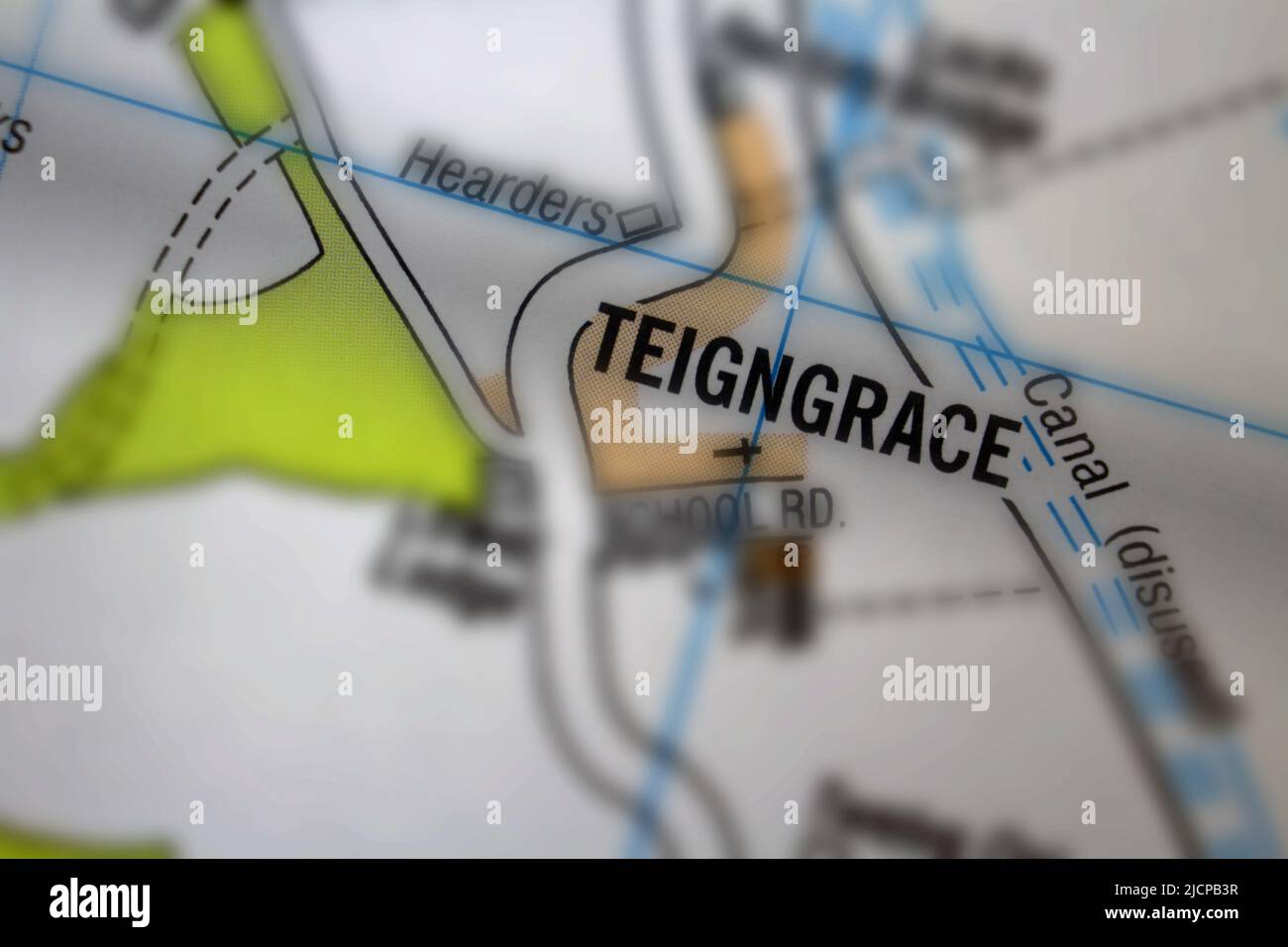 Teigngrace village - Devon, United Kingdom colour atlas map town plan ...