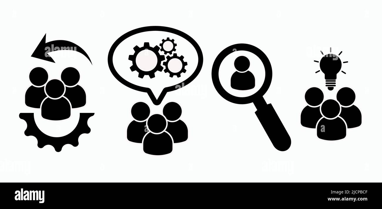 Organization Icons. Black Flat Design. Vector Illustration Stock Vector ...