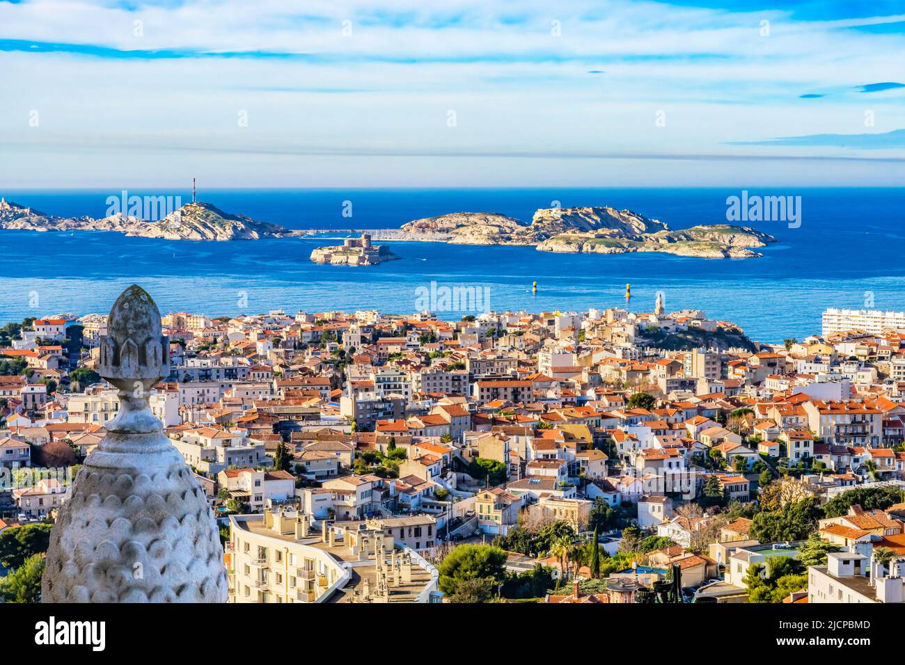 Marseille Cityscape Overview Islands Harbors Port Boats Apartment ...