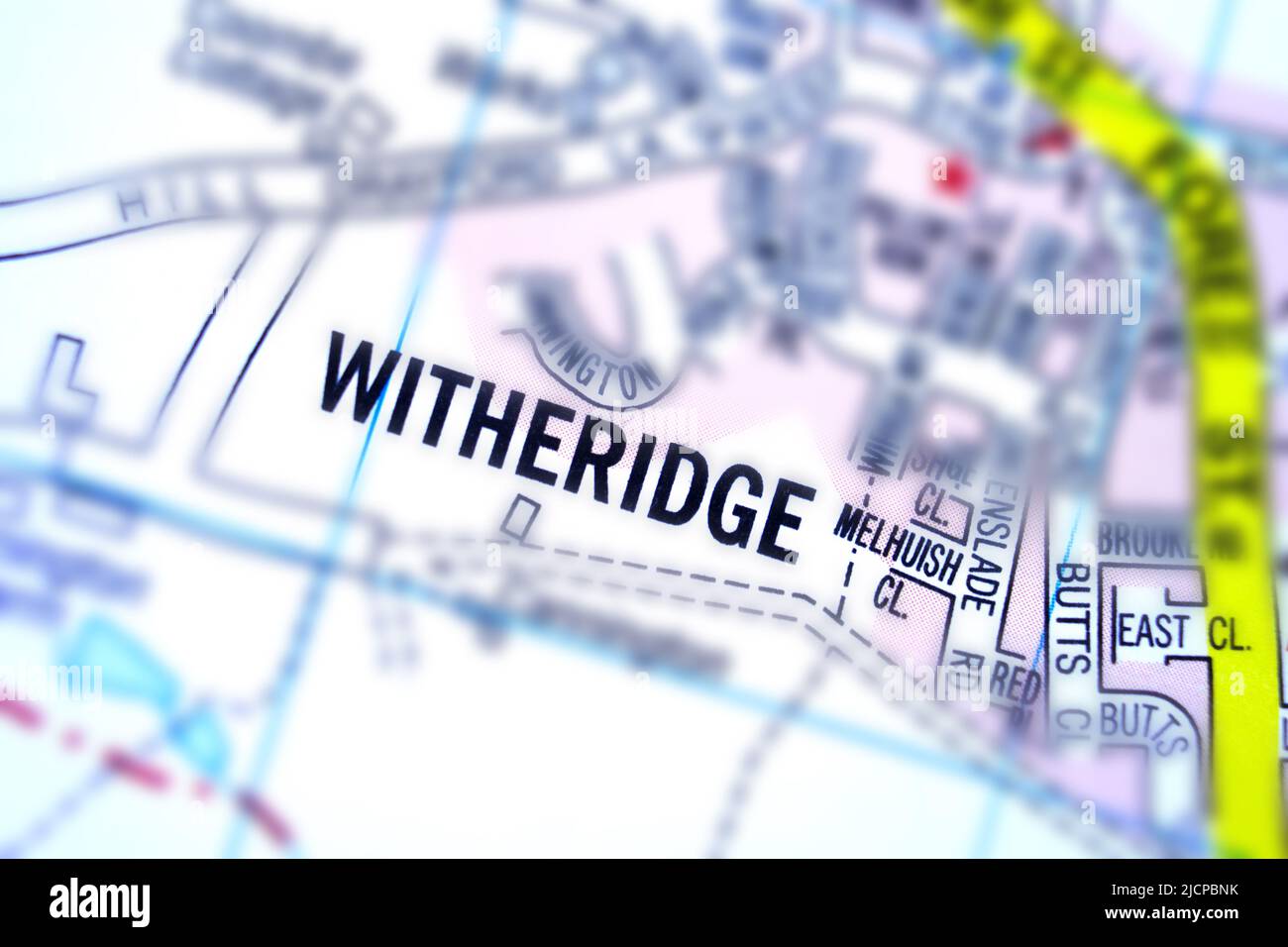 Witheridge village - Devon, United Kingdom colour atlas map town name ...