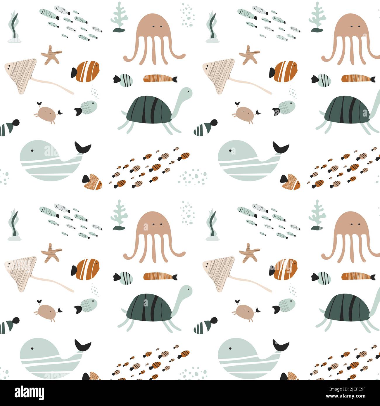 Shell pattern underwater world Stock Vector Images - Alamy