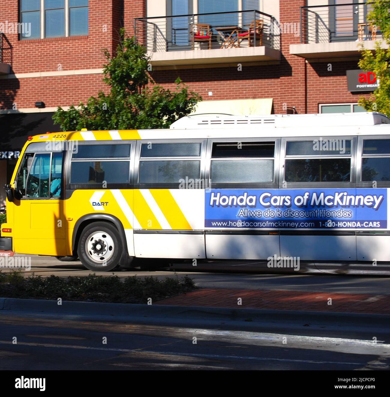 DART (Dallas Area Rapid Transit) bus facing left Stock Photo - Alamy