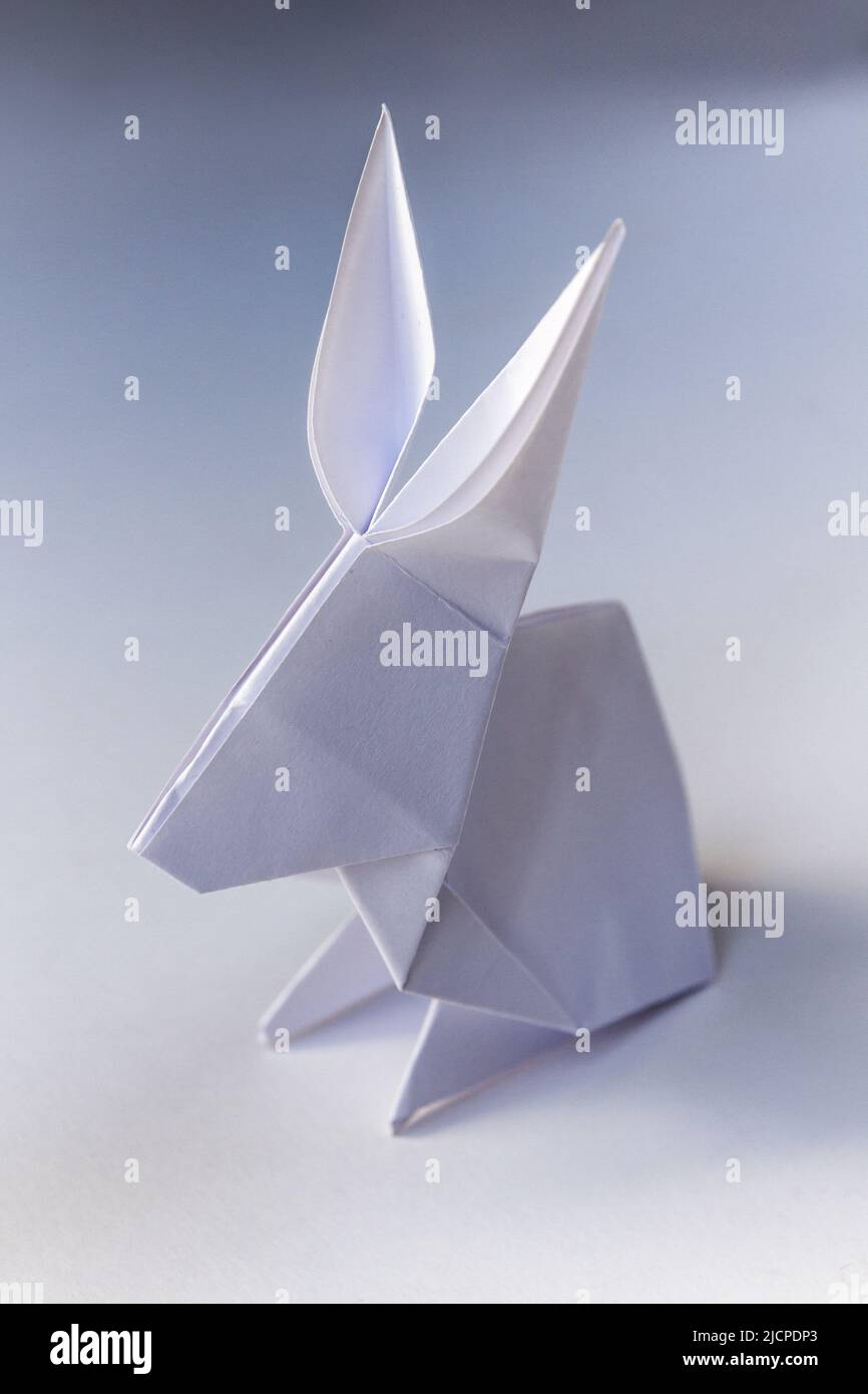 Paper rabbit origami isolated on a blank white background Stock Photo ...