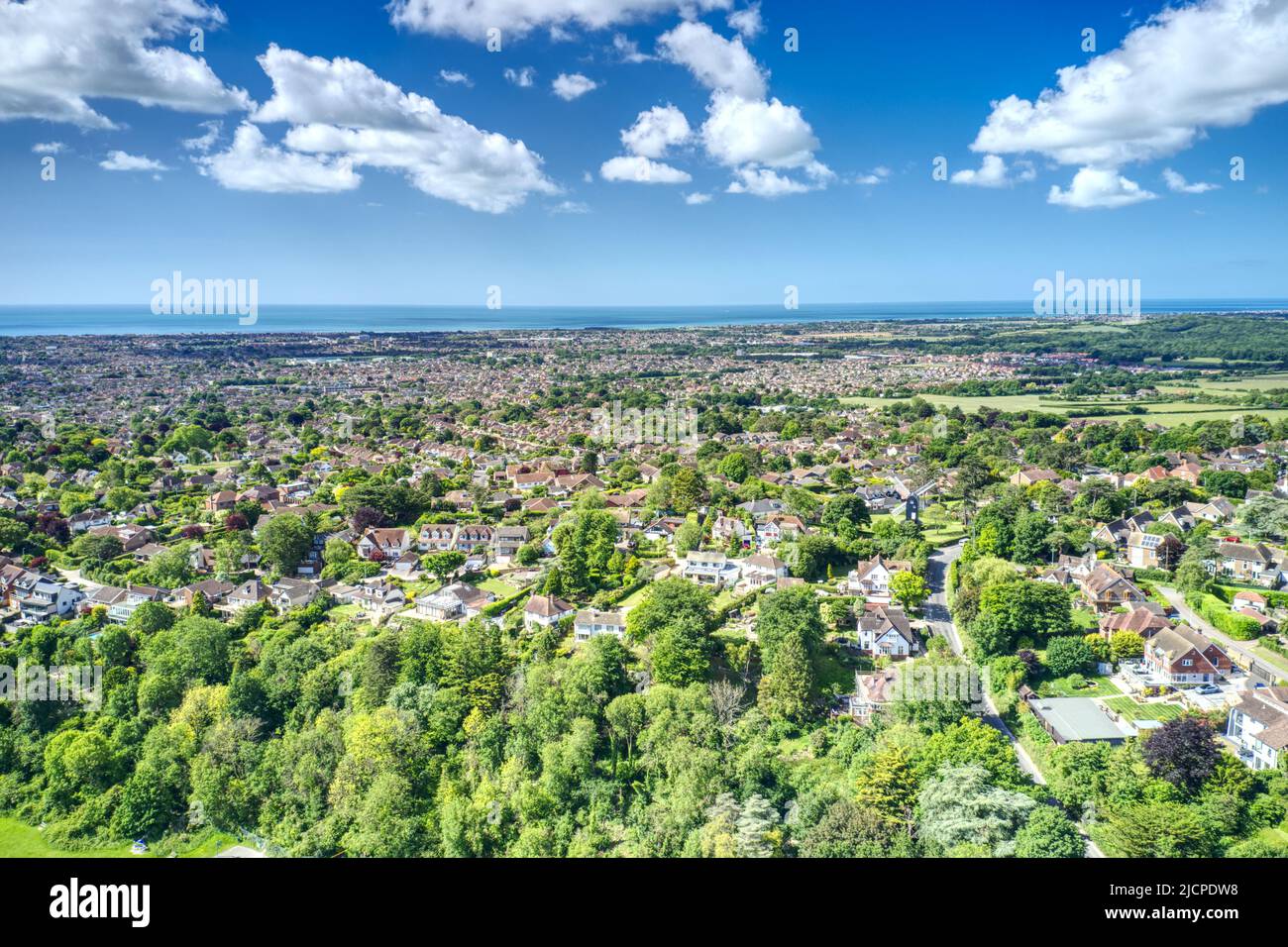 Aerial towards the High Salvington Windmill set in the foothills of the ...