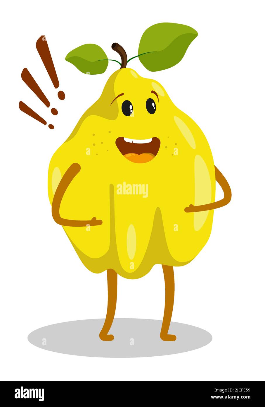 Cheerful pear, quince character laughs merrily. Useful vegetables and ...