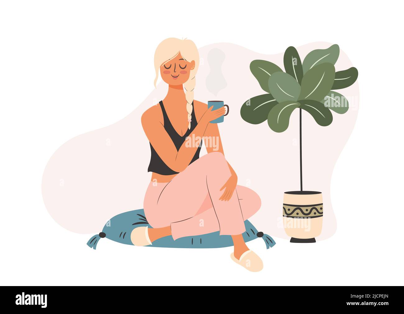 Time for self relaxation Stock Vector Images - Alamy