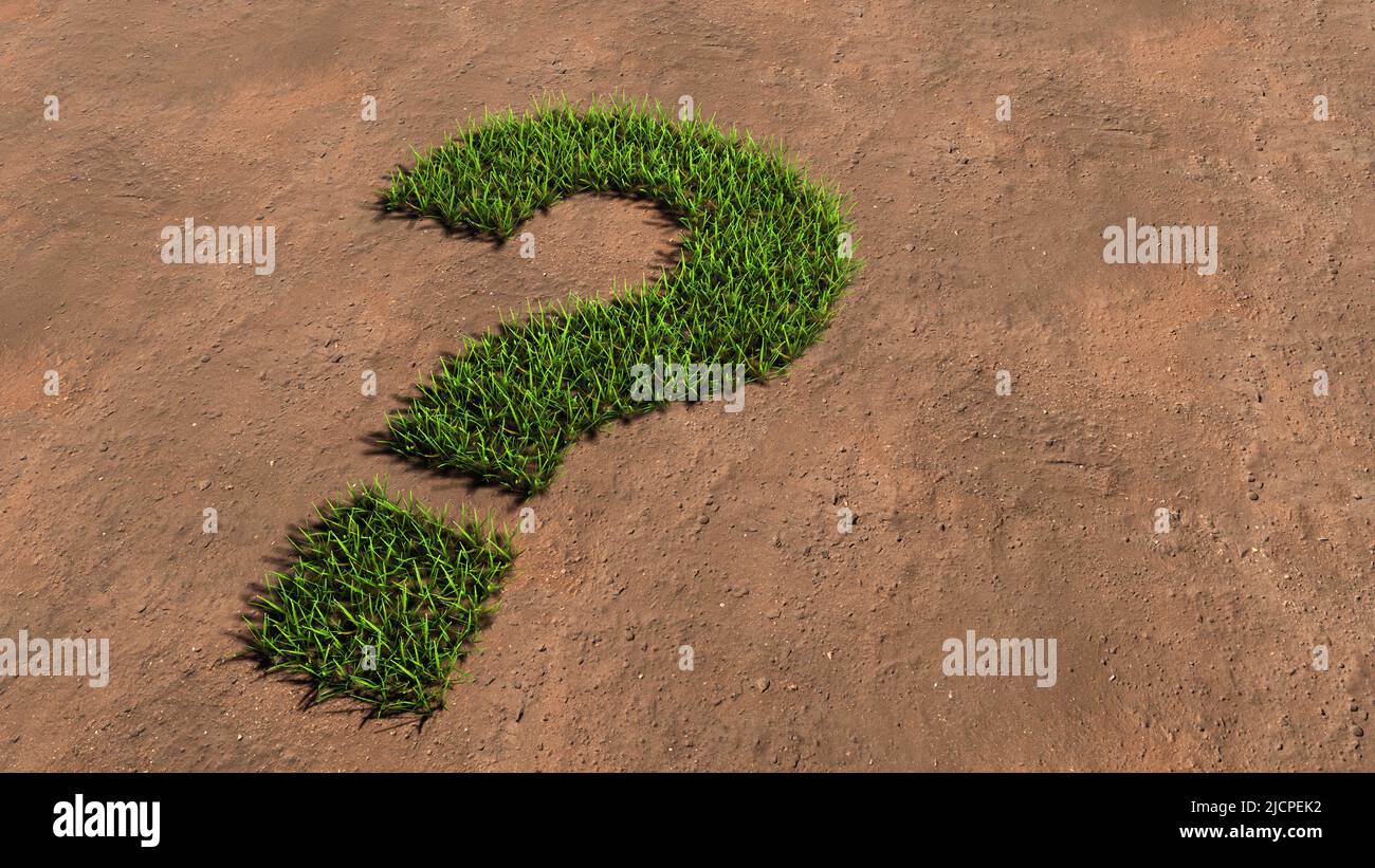 Concept conceptual green summer lawn grass symbol shape on brown soil ...