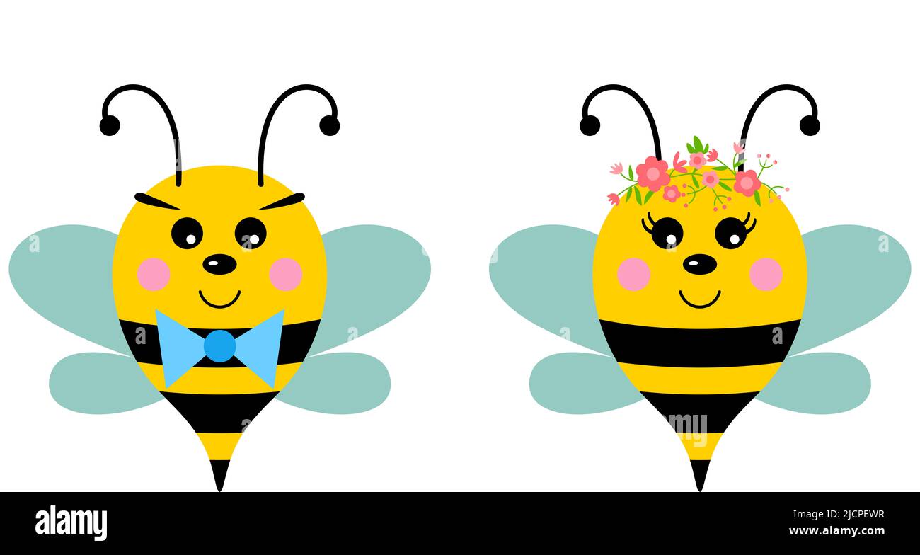 Funny couple bee isolated on white Stock Photo - Alamy