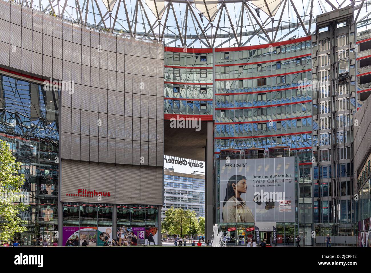 Interior of the Sony Center in Potsdamer Platz in Berlin, Germany Stock ...