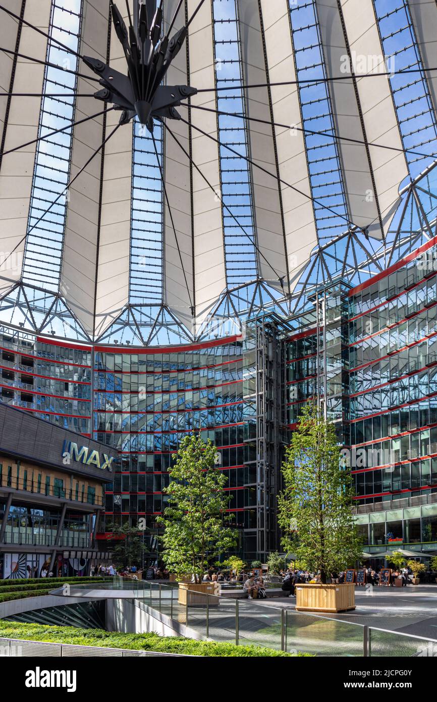 Interior of the Sony Center in Potsdamer Platz in Berlin, Germany Stock ...