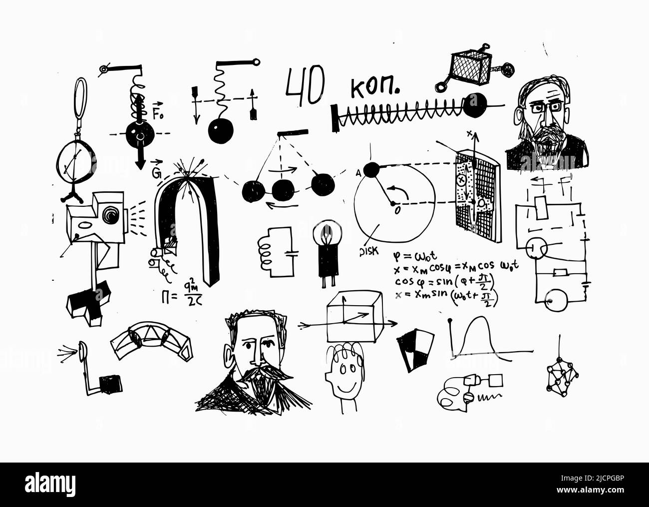 Image of symbols that relate to the laws of physics Stock Photo - Alamy