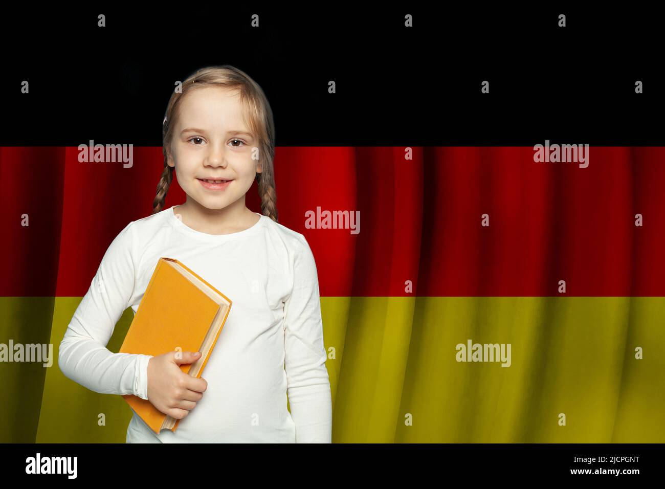 Education and school in Germany. Beautiful cute little kid girl with ...
