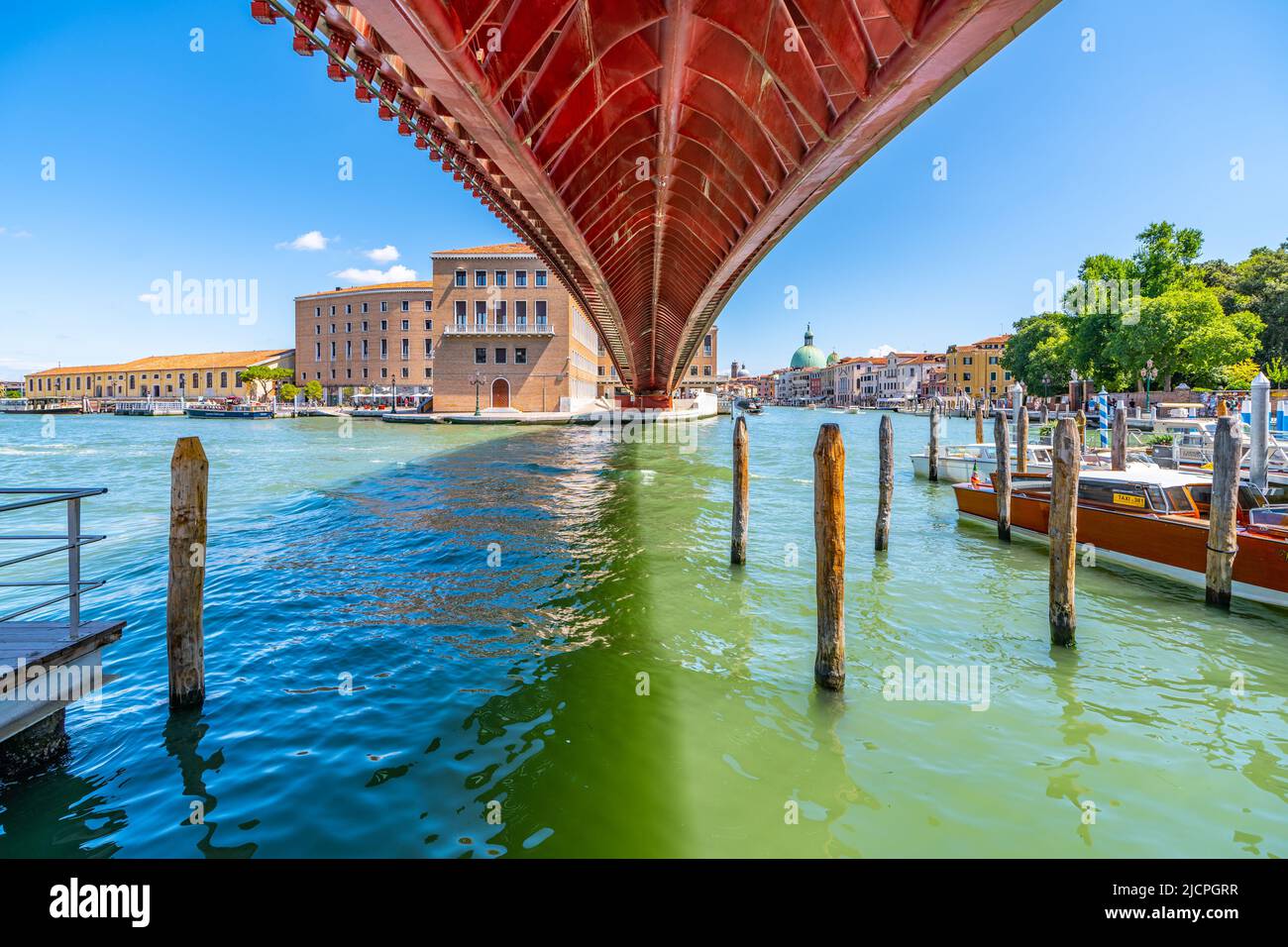 Underneath modern Constitution Bridge in Venice Stock Photo - Alamy