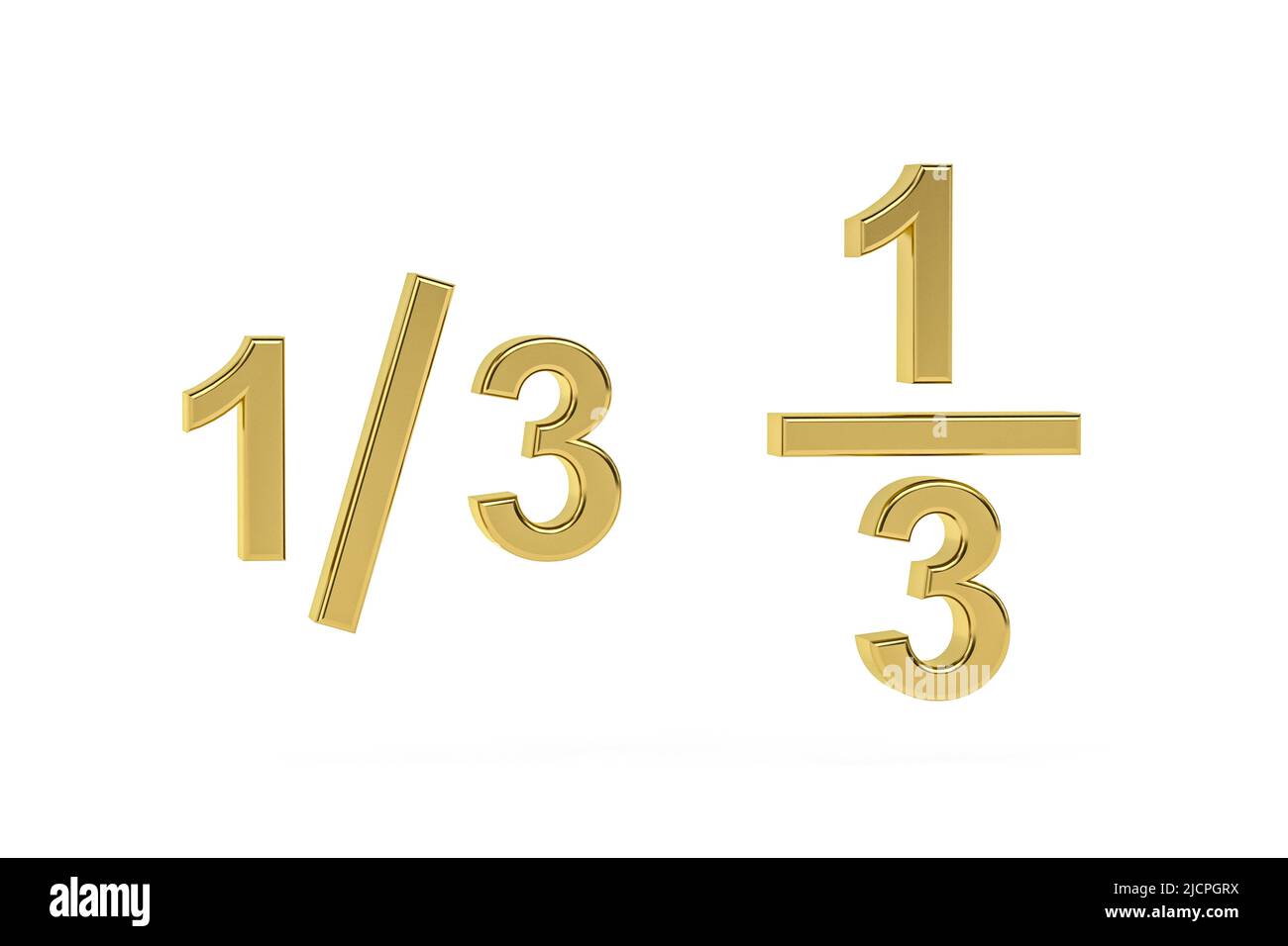 Golden 3d fraction icon isolated on white background - 3d render Stock ...