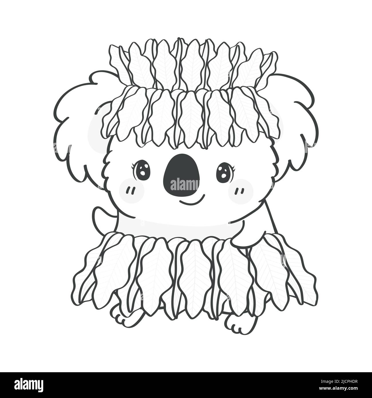 Black and White Koala Bear Clipart in Cute Cartoon Style Beautiful Clip ...