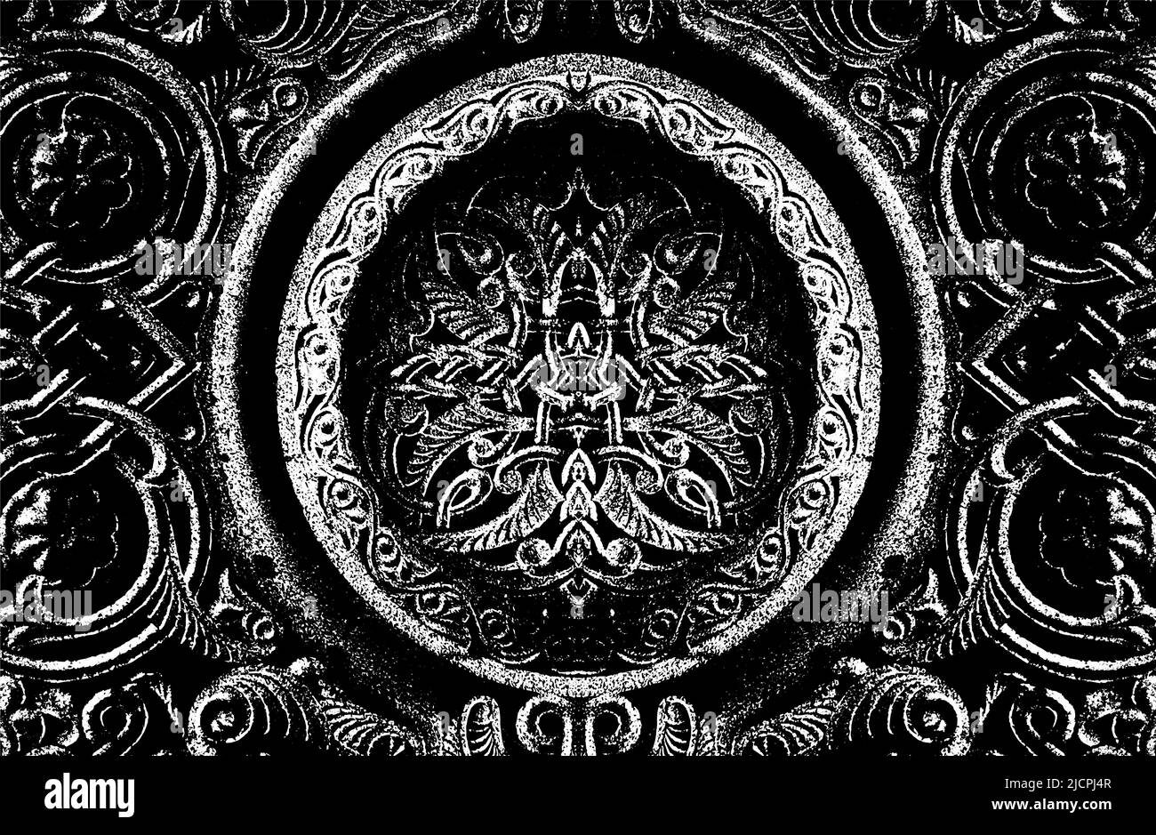 Distressed overlay texture of concrete with ornament, pattern. grunge ...